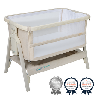 CoZee Breeze Lite Co-sleeping Bassinet in Whitewash Ash and Mushroom ...