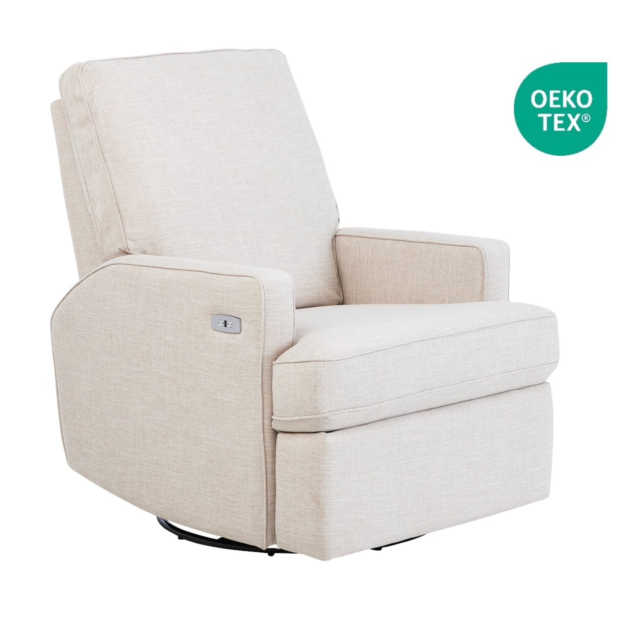 Quinn Electric Recliner Glider Chair with USB in Egg Shell | iL Tutto